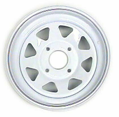 STEEL SPOKE WHEEL / 4-LUG / 15x8in / WHITE / 3-1/2in BACK SPACE - Dan's ...